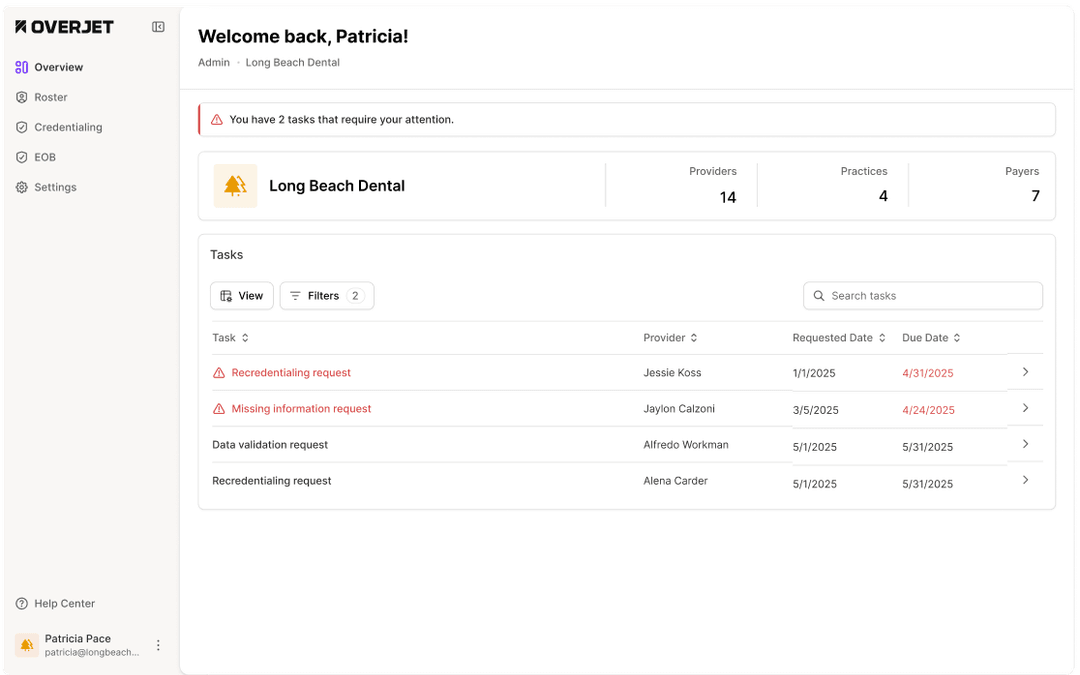 Provider Management Software for Dental Insurers | Overjet